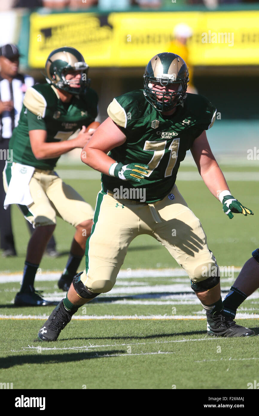Fort Collins, CO, USA. 12th Sep, 2015. Colorado State lineman Tyler ...