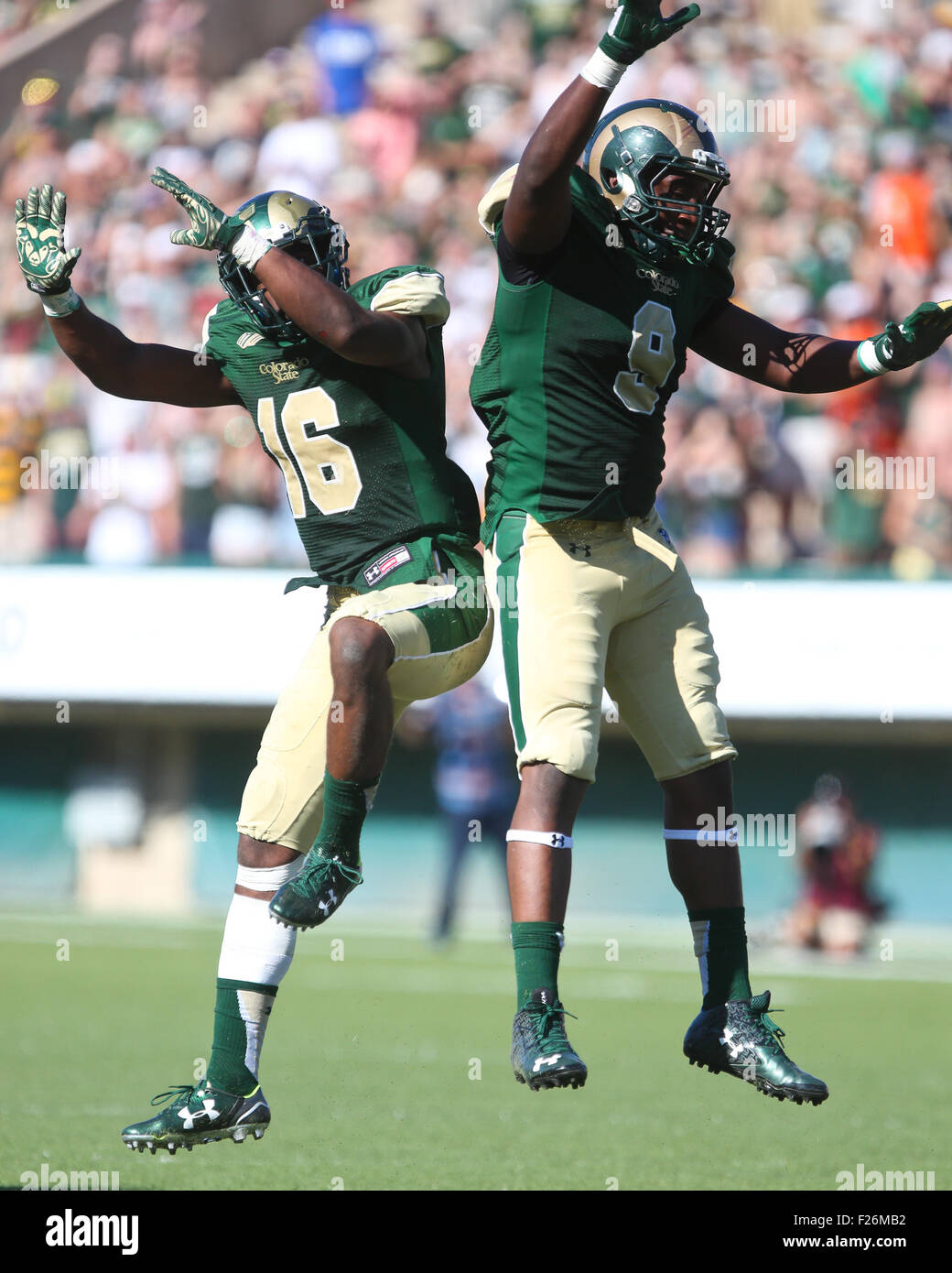 Ot. 12th Sep, 2015. Colorado State's Trent Matthews (16) and Martavius ...