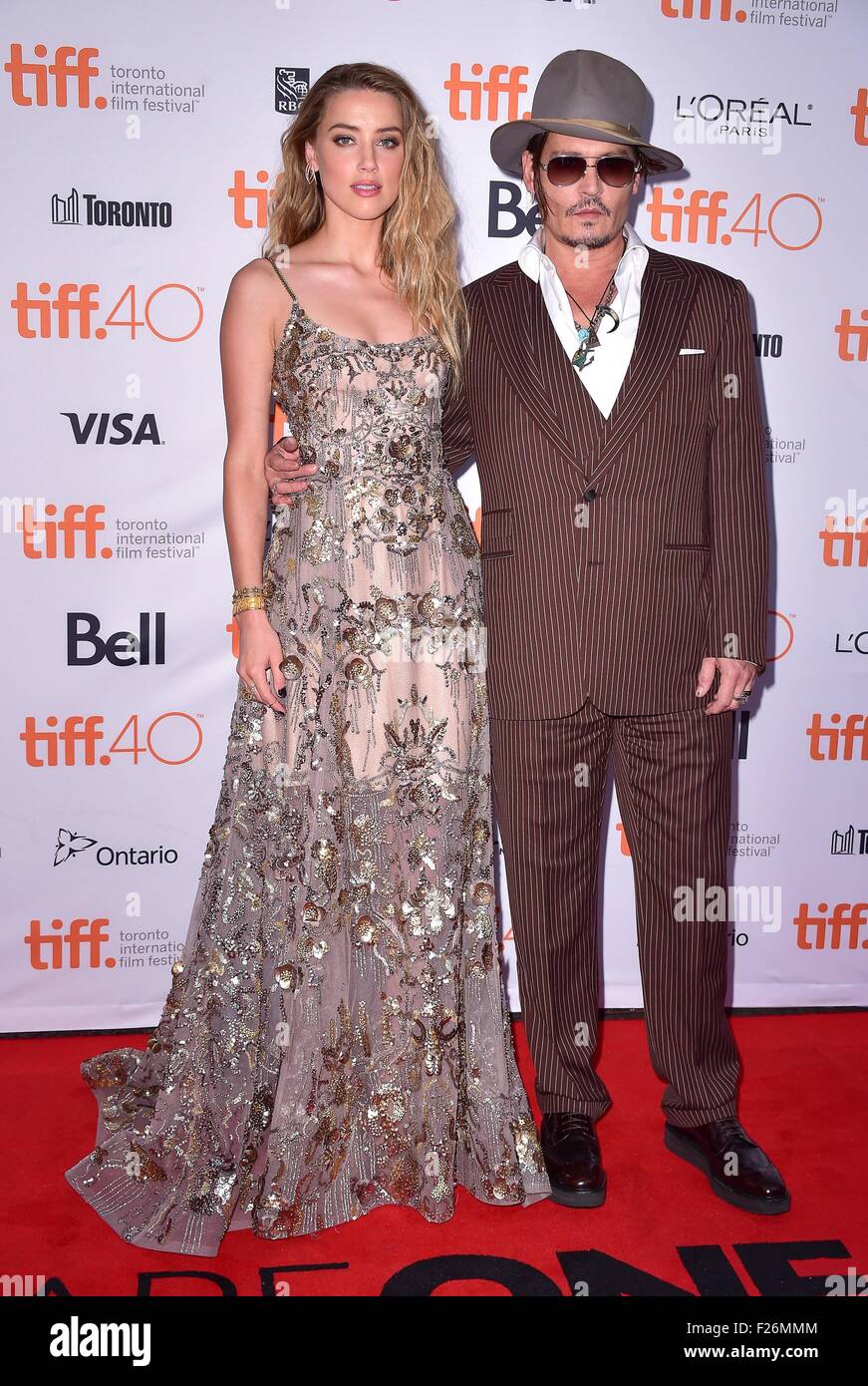 Toronto, ON. 12th Sep, 2015. Amber Heard, Johnny Depp at arrivals for ...