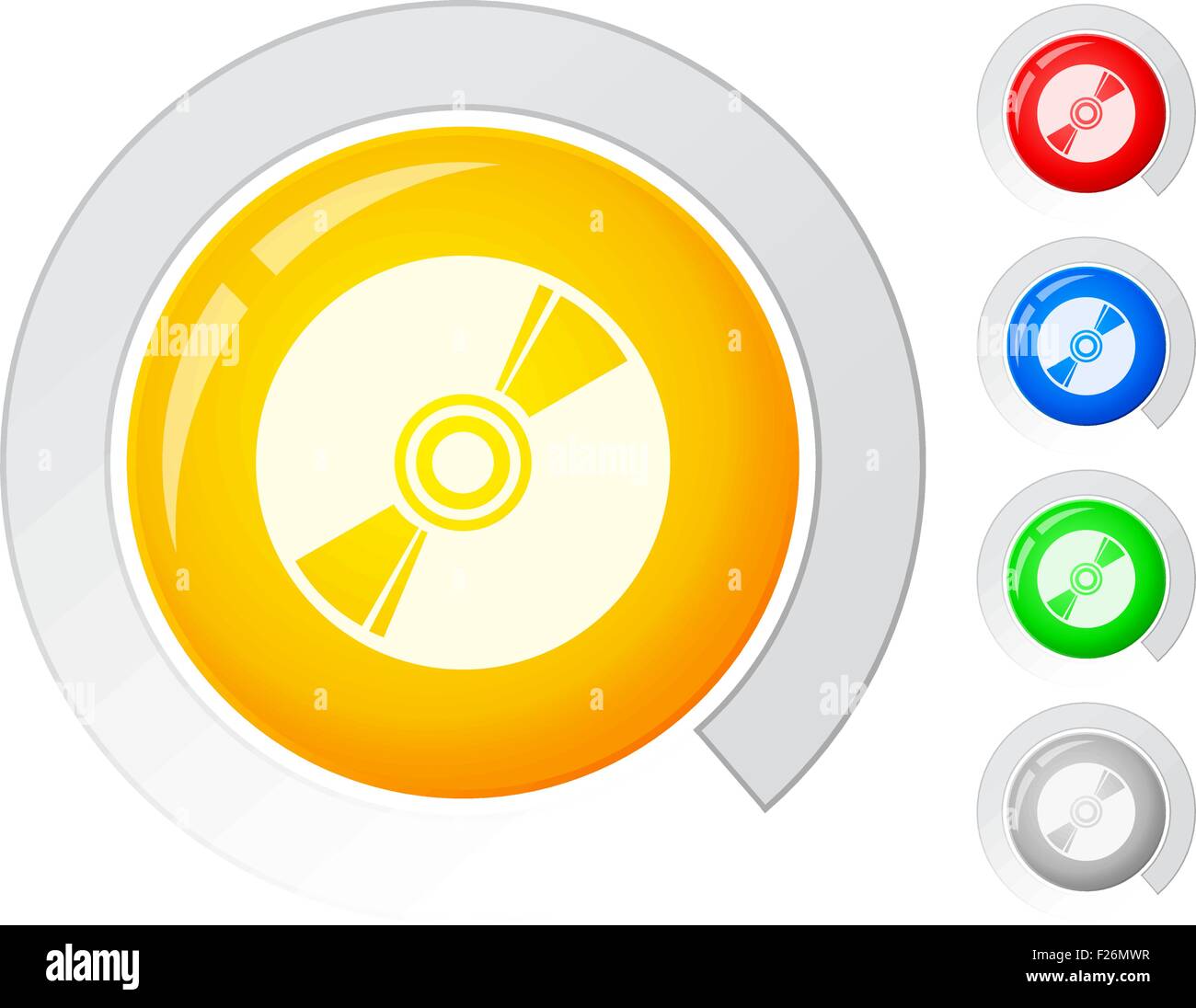 Circle buttons with CD. Vector illustration Stock Vector Image & Art ...