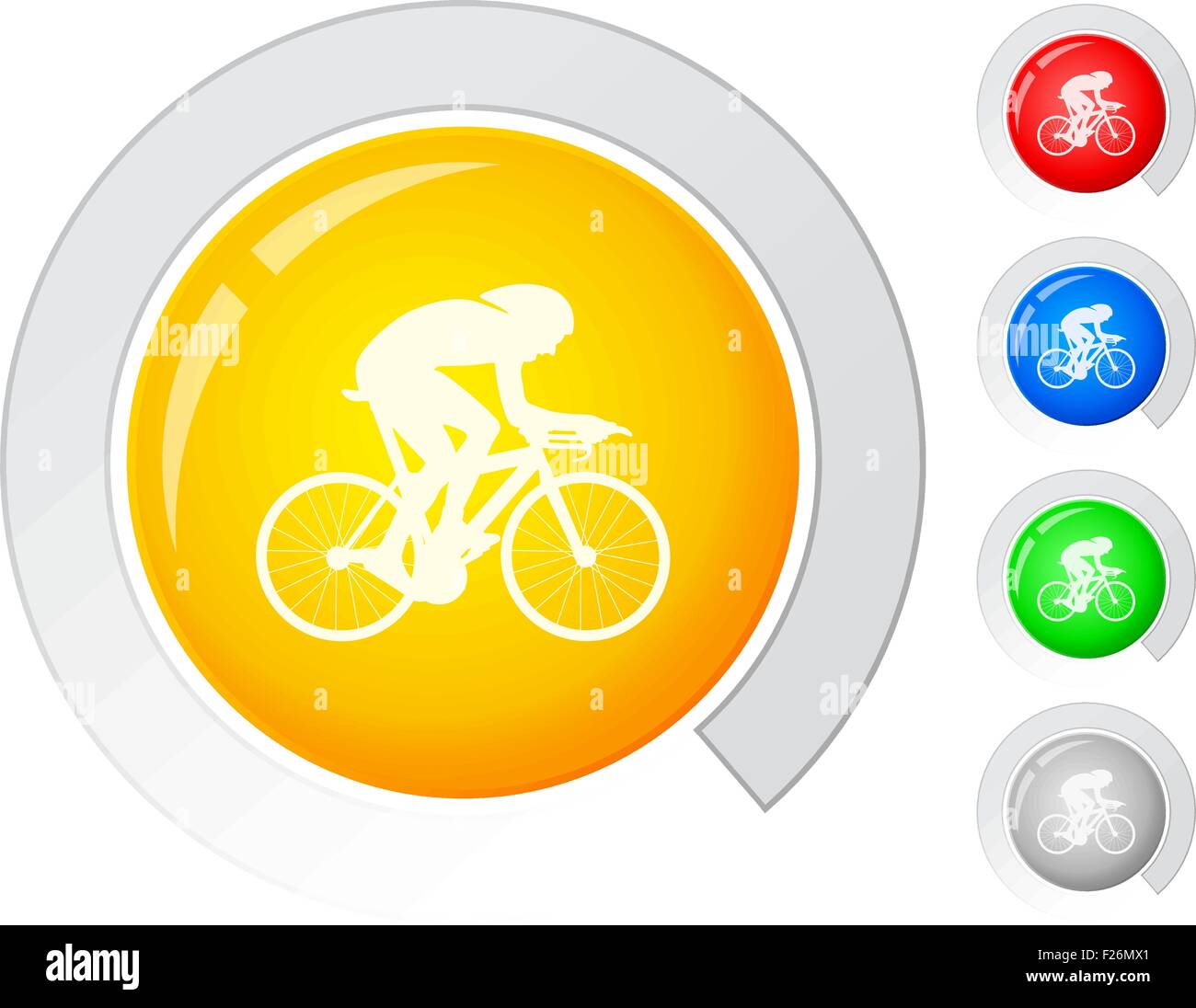 Circle buttons with cyclist. Vector illustration Stock Vector Image ...