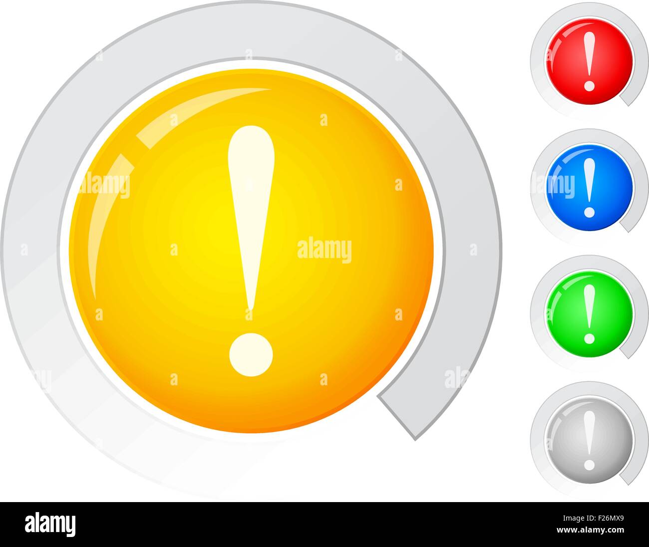 Circle buttons with exclamation mark. Vector illustration Stock Vector ...