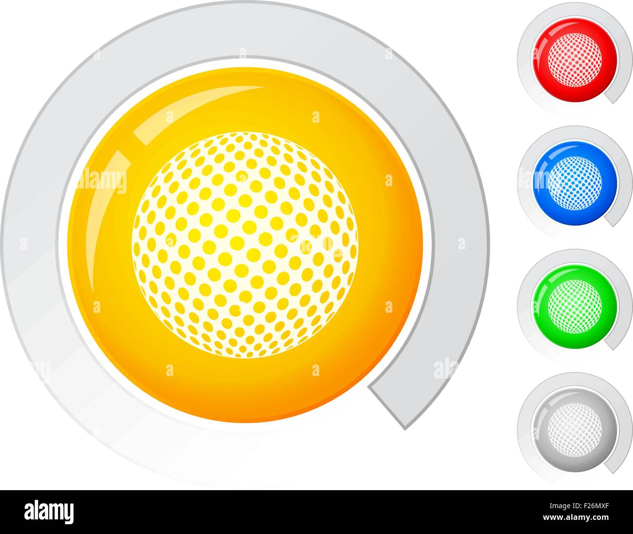 Circle buttons with golf ball. Vector illustration Stock Vector Image ...