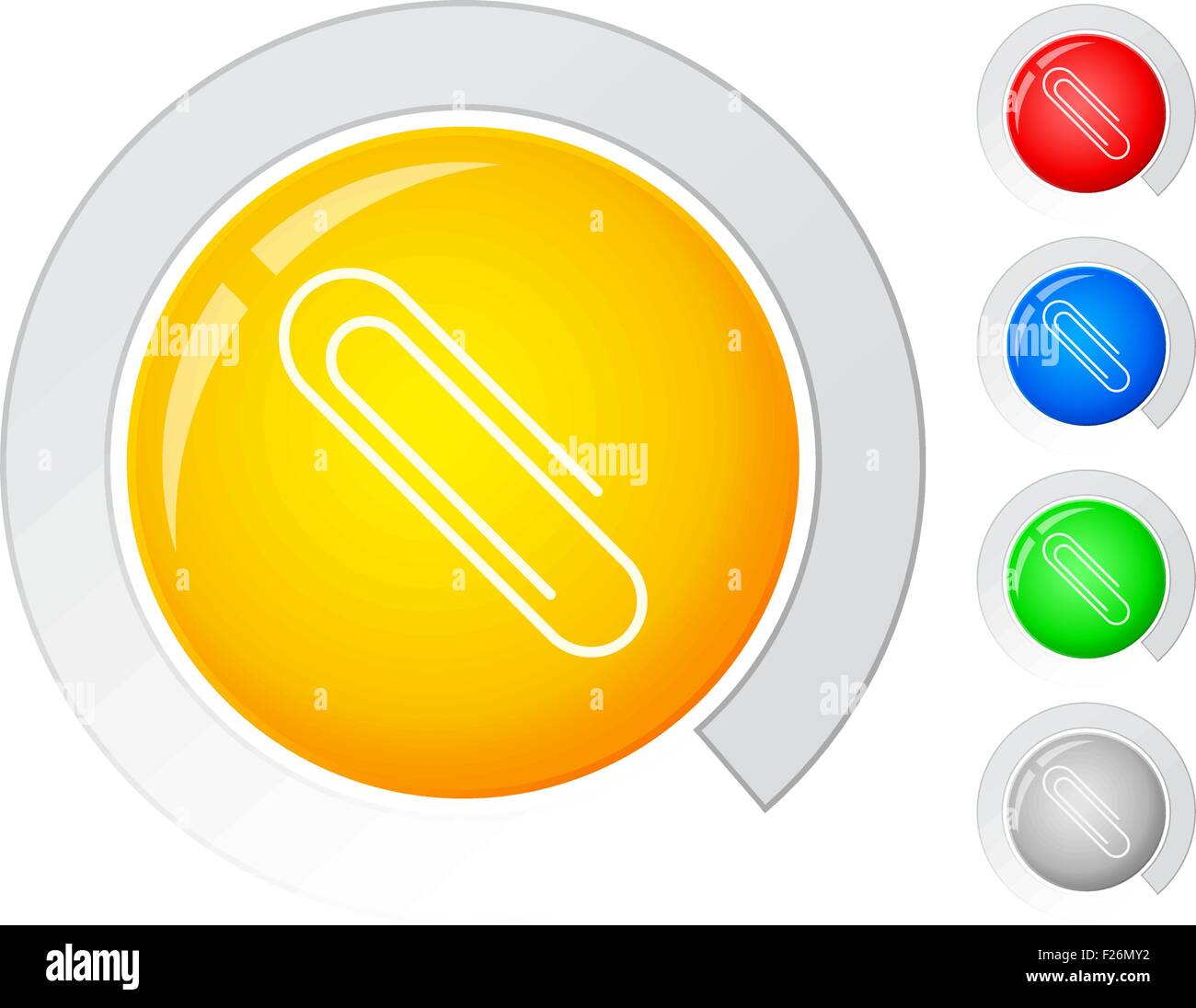 Paperclip circle icon Stock Vector Images - Alamy