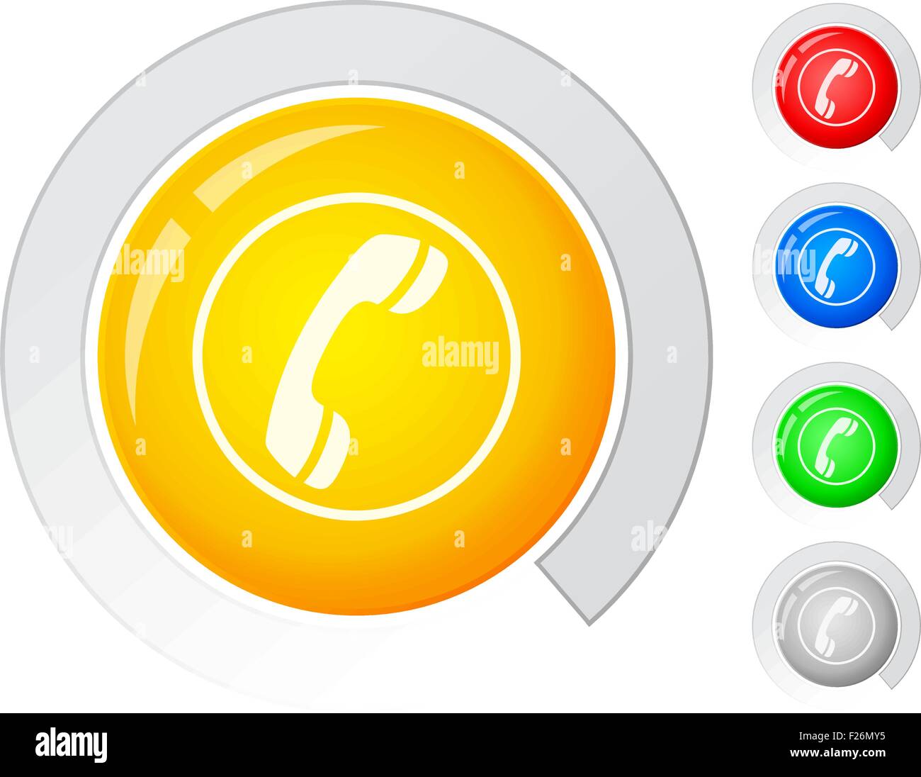 Circle buttons with phone. Vector illustration Stock Vector Image & Art ...