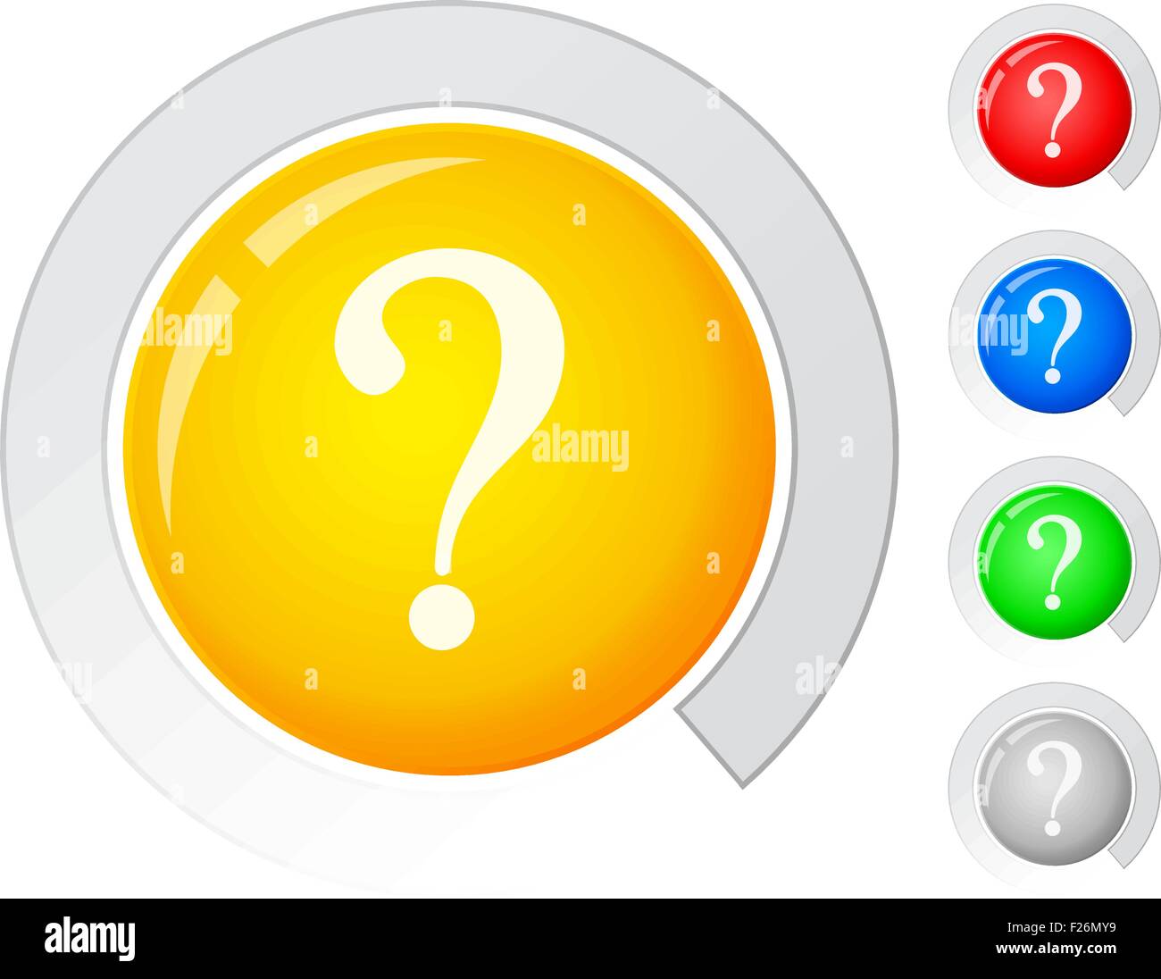 Circle buttons with question symbol. Vector illustration Stock Vector ...
