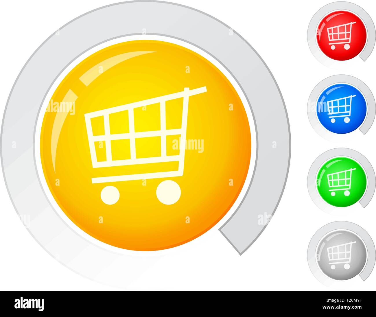 Circle buttons with shopping cart. Vector illustration Stock Vector ...