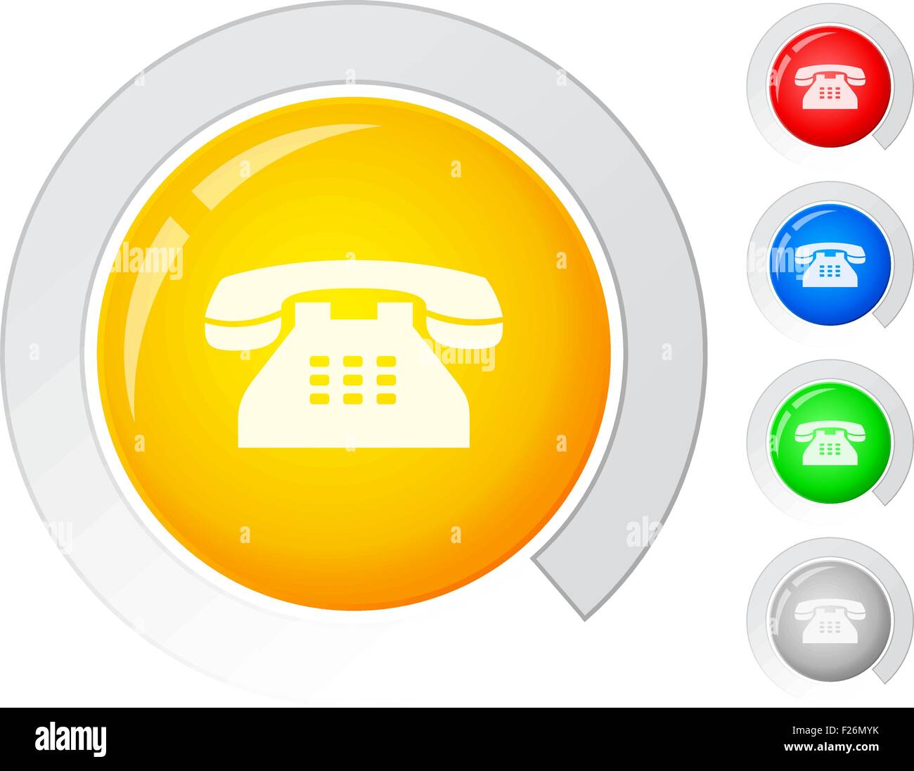 Circle buttons with telephone. Vector illustration Stock Vector Image ...
