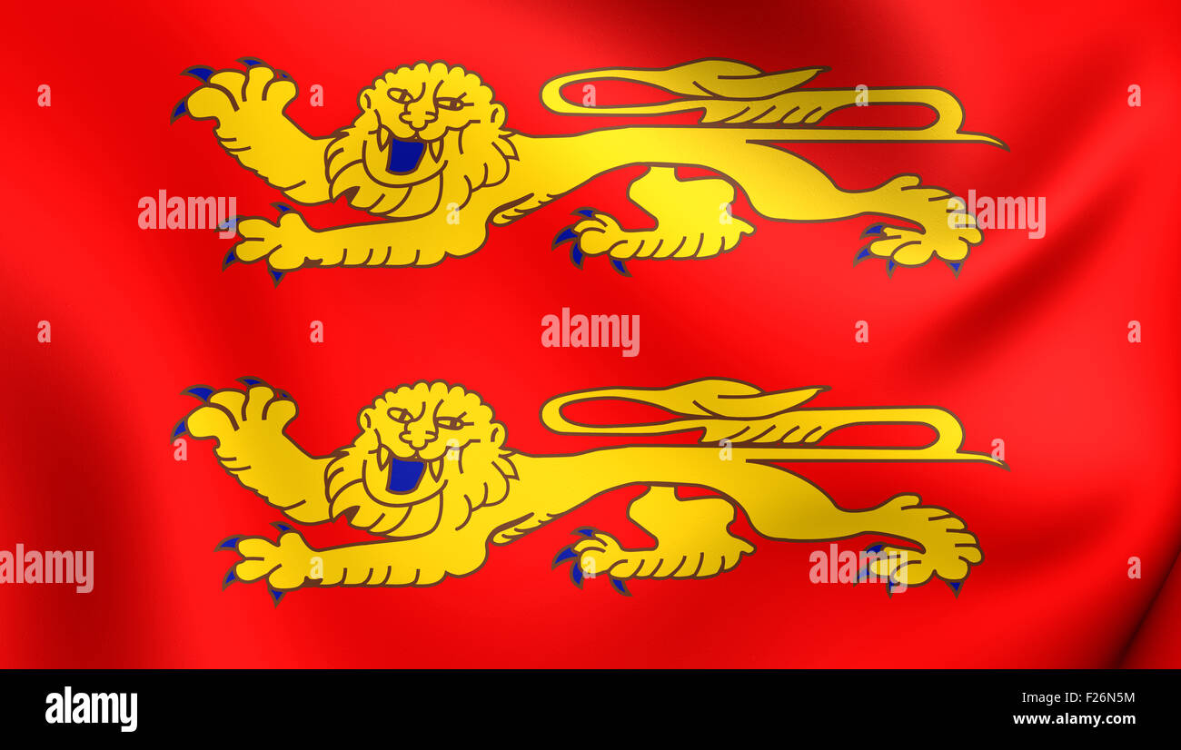 3D Flag of Lower Normandy Region, France. Close Up Stock Photo - Alamy