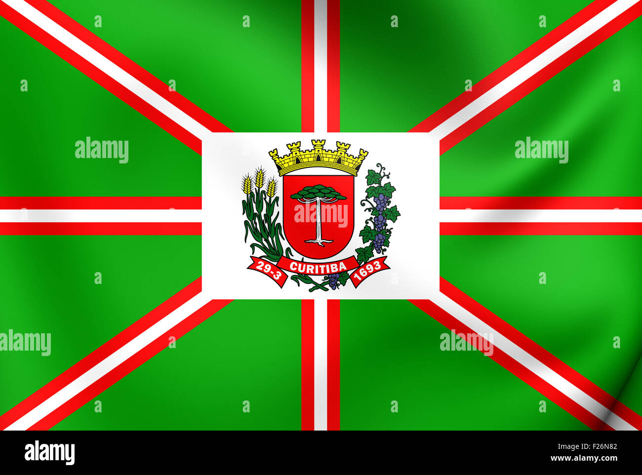 3d flag of curitiba city hi-res stock photography and images - Alamy