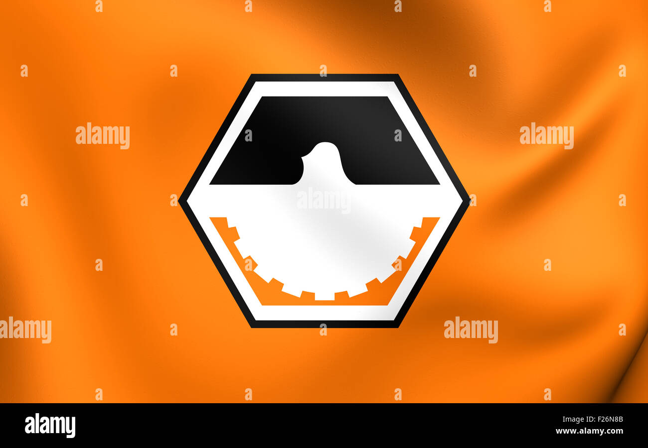 3D Flag of Divinopolis City, Brazil. Close Up Stock Photo - Alamy