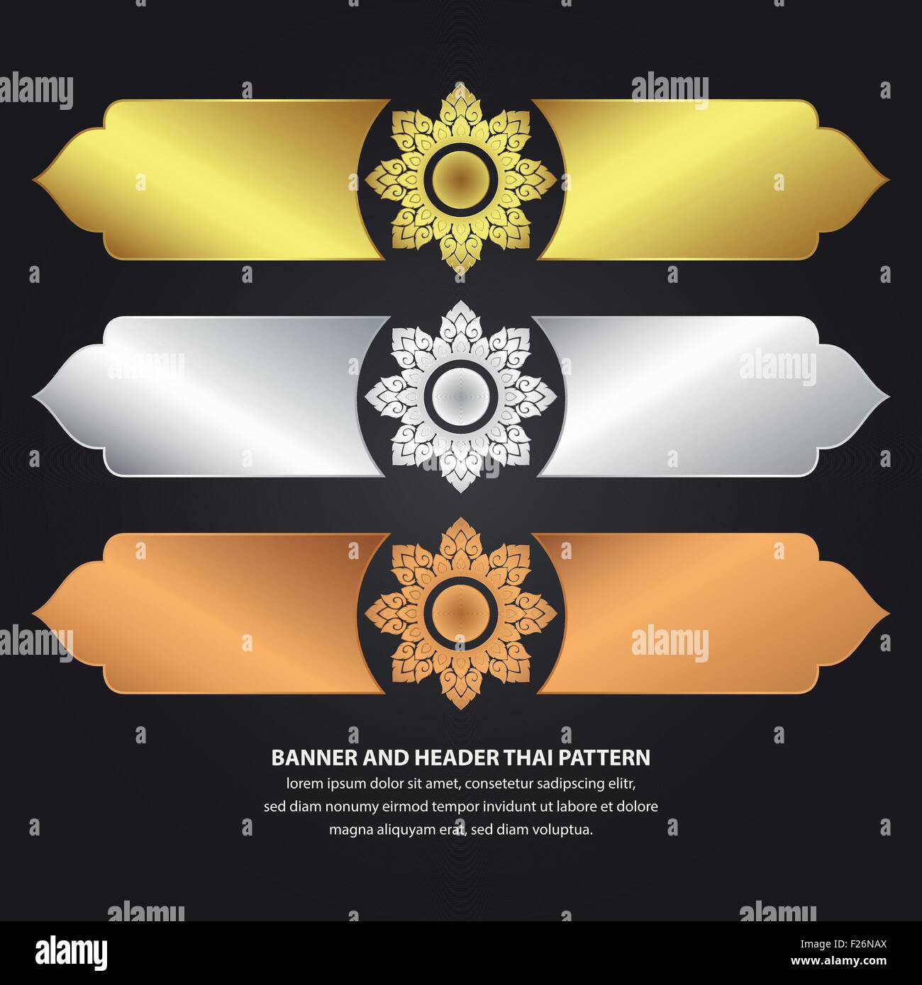 Banner and Header Thai Pattern, Vector illustration Stock Vector Image ...