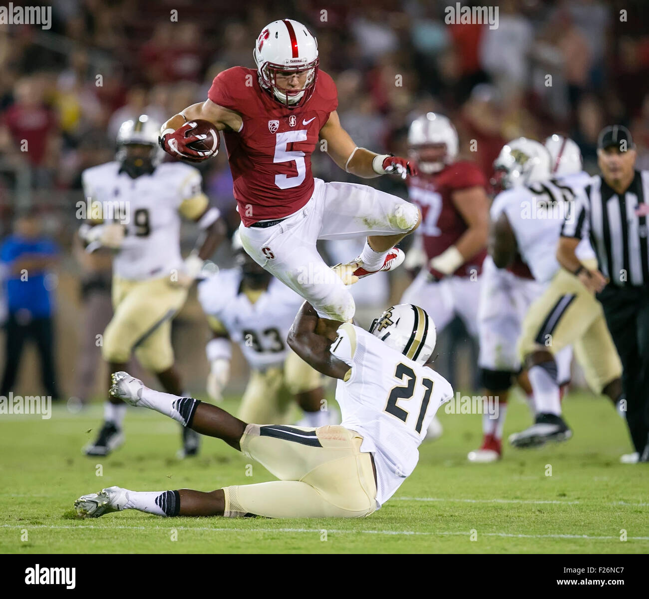 Palo Alto, CA. 12th Sep, 2015. Stanford Cardinal running back Christian ...