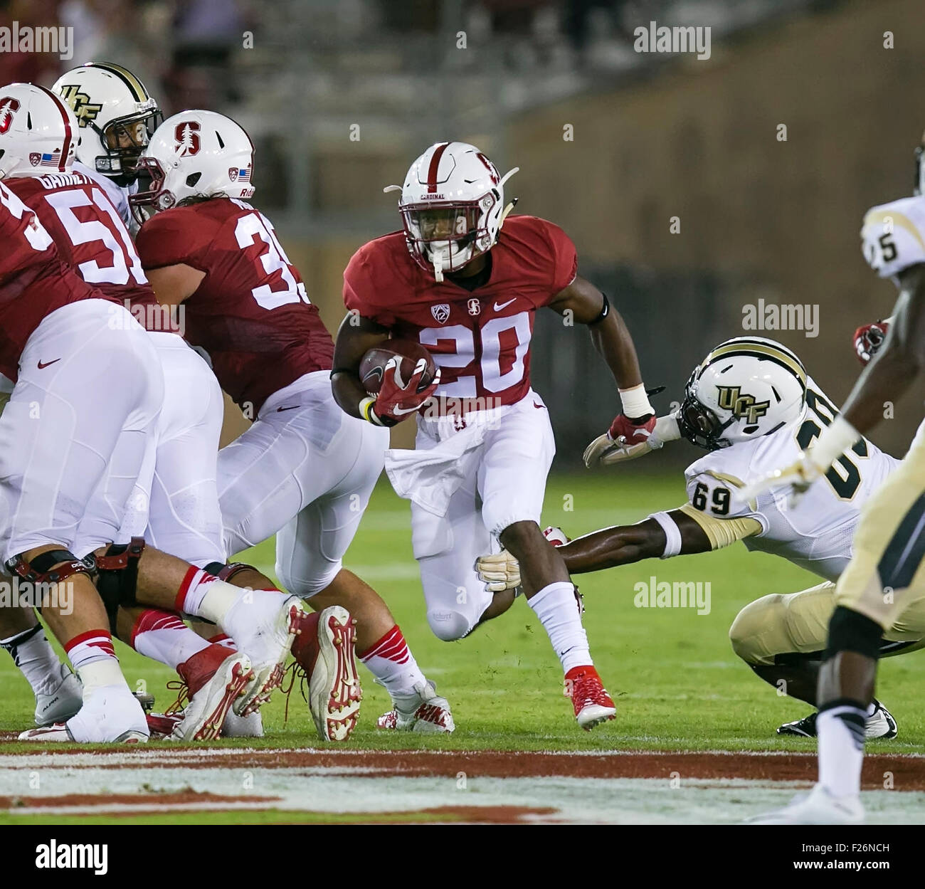 Palo Alto, CA. 12th Sep, 2015. Stanford Cardinal running back Bryce ...