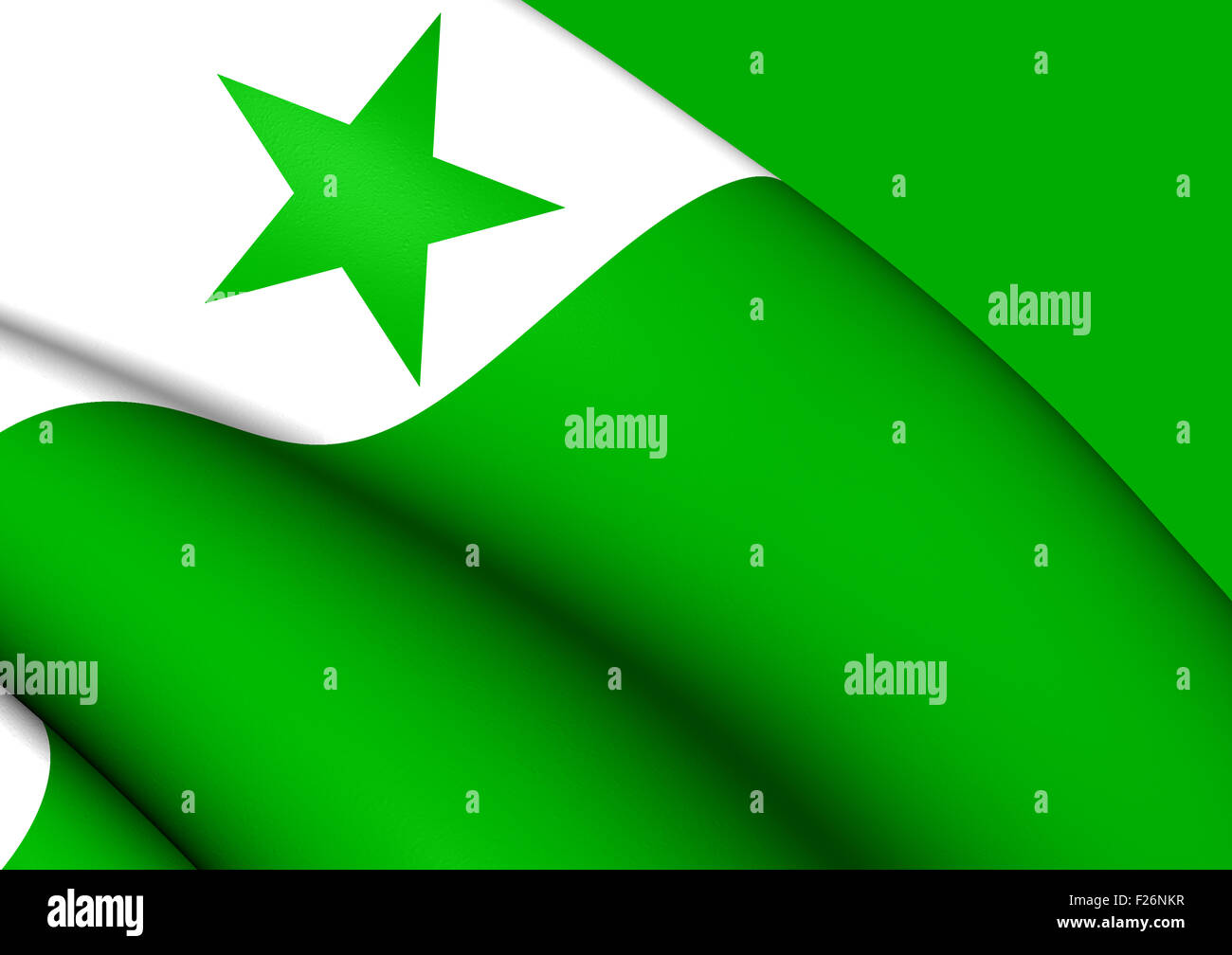 3D Flag of the Esperanto. Close Up Stock Photo - Alamy