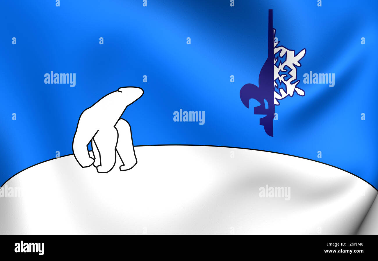 3D Flag of the Franco-Tenois. Close Up Stock Photo - Alamy