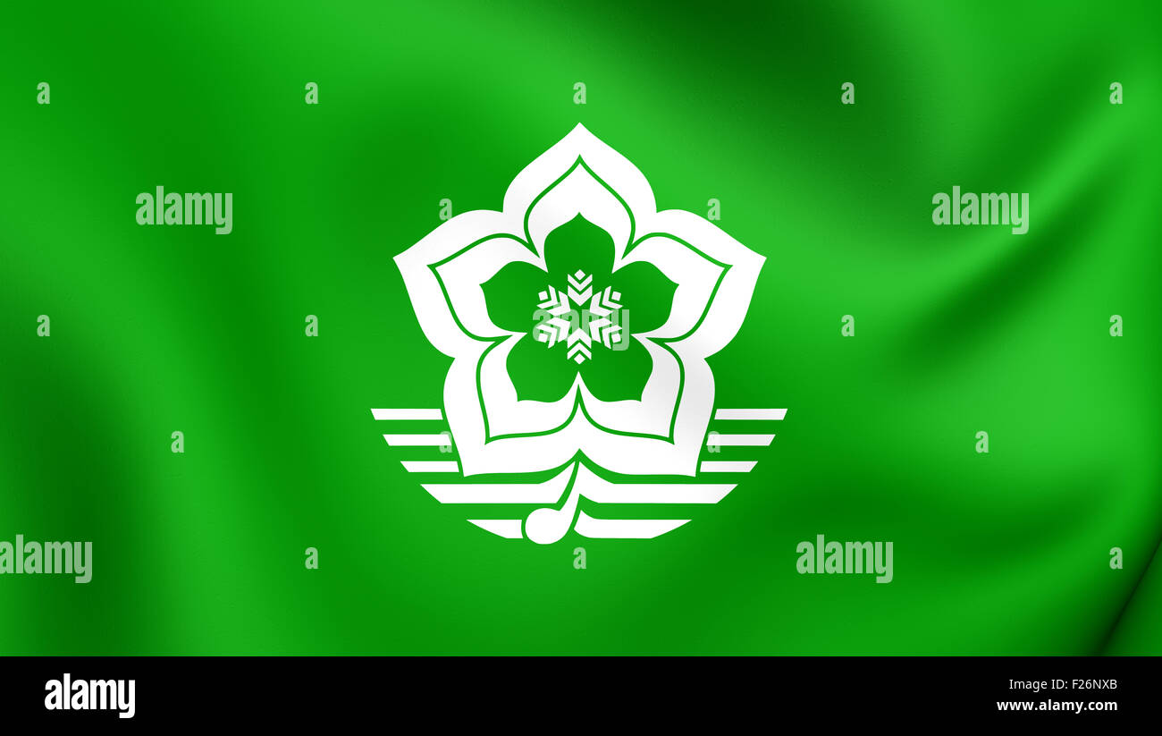 3D Flag of Harbin, China. Close Up Stock Photo - Alamy