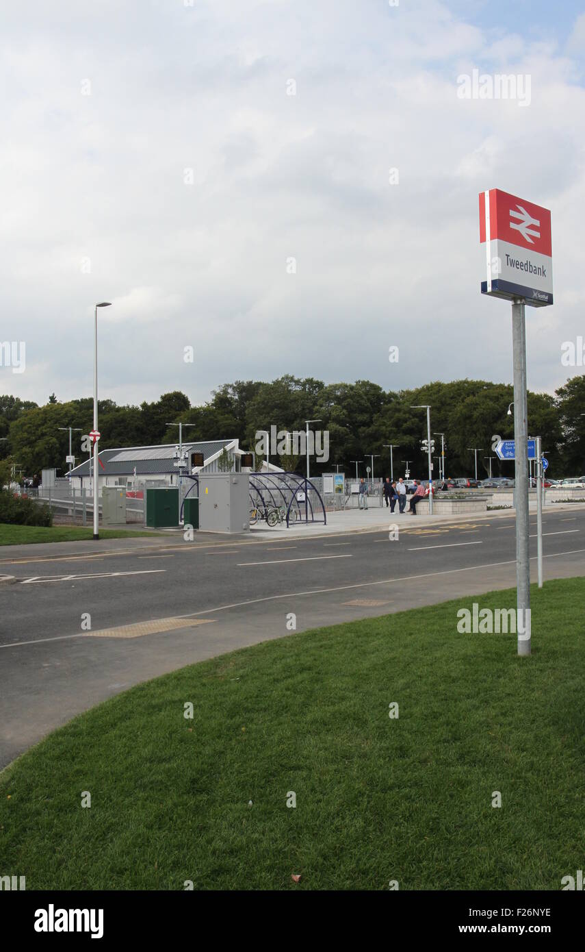 Tweedbank railway station terminus of Borders Railway Scotland ...