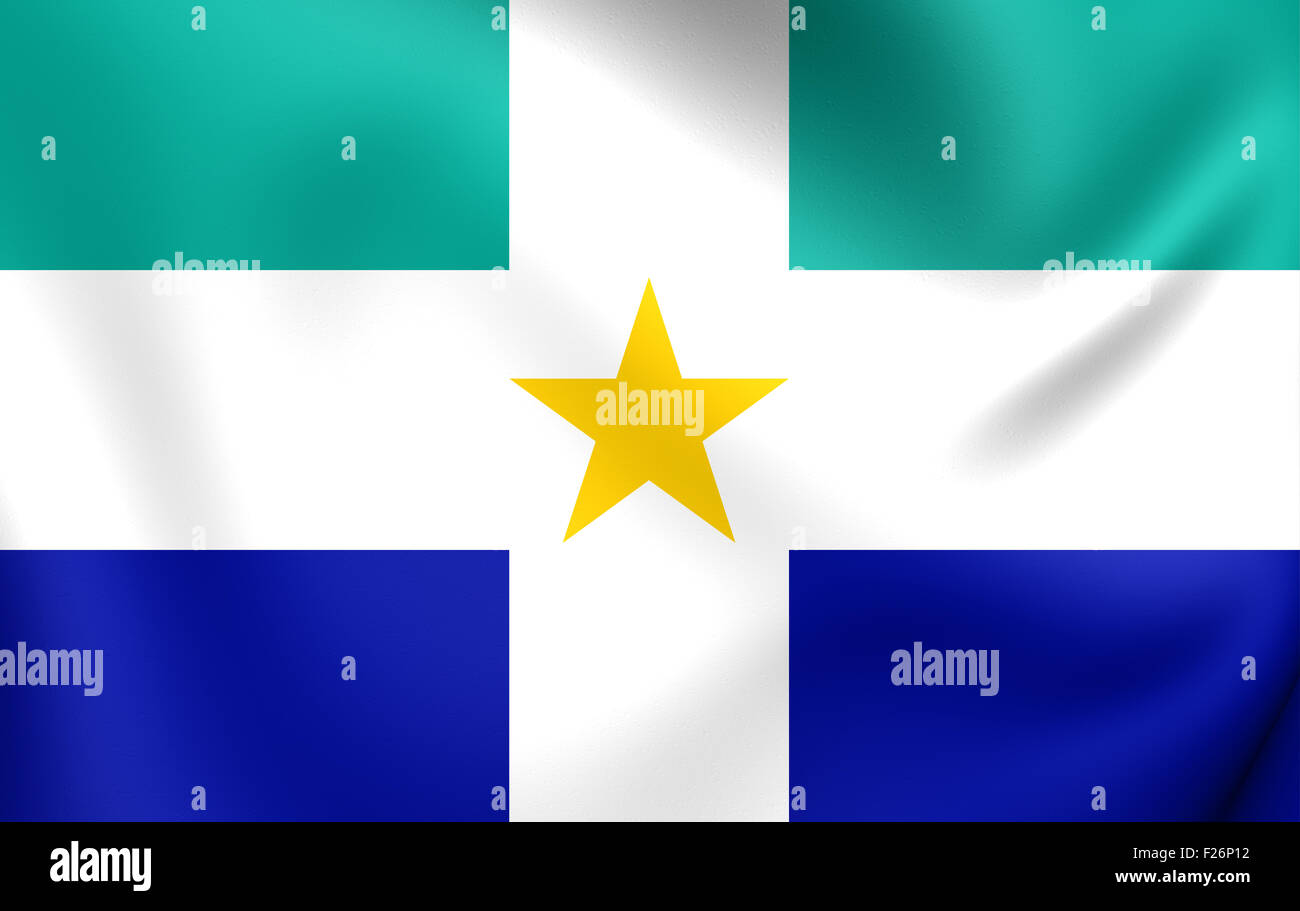 3D Flag of Itapecerica da Serra City (Sao Paulo State), Brazil. Close ...
