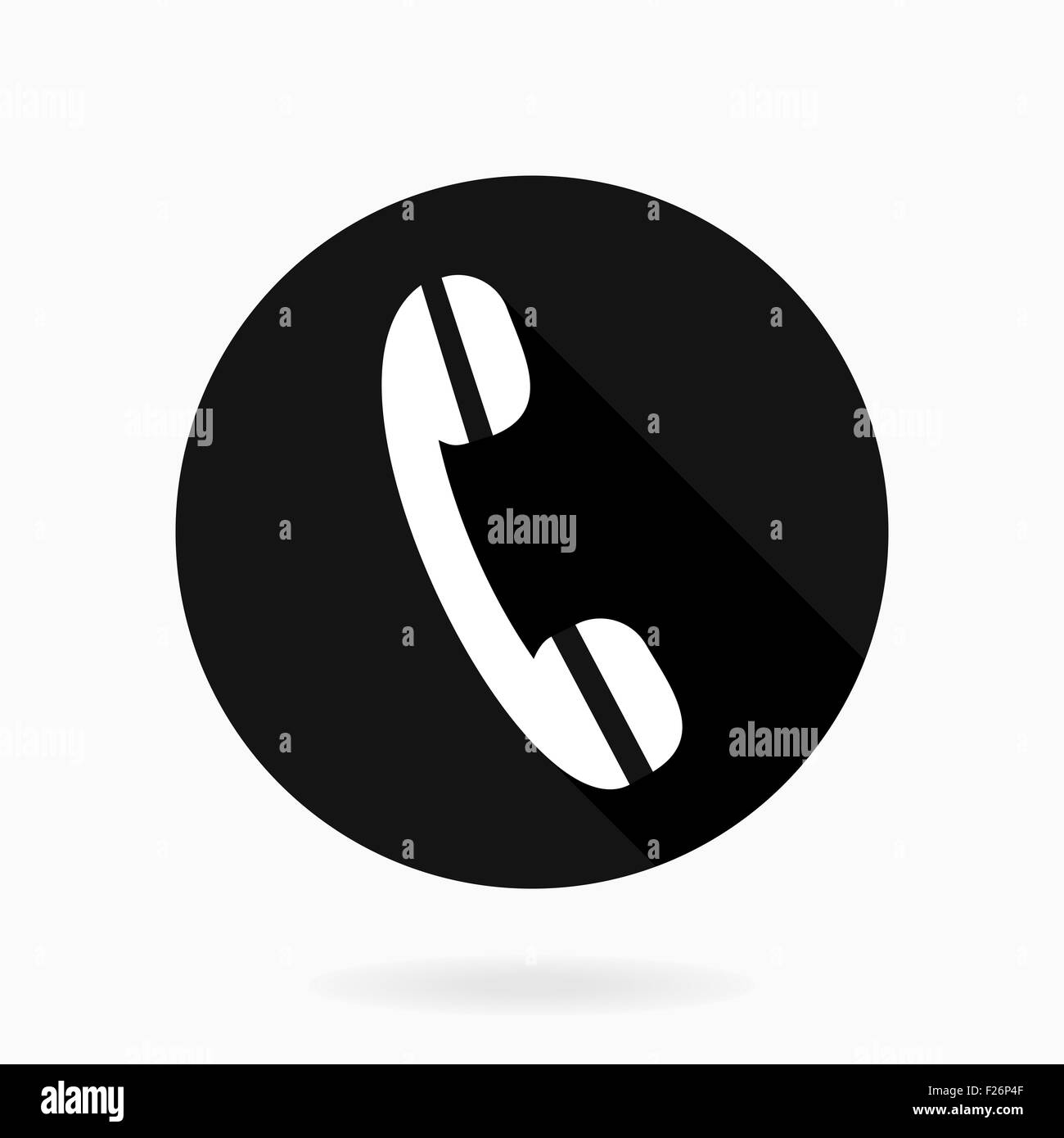 Fine Telephone Receiver Flat Icon Stock Photo - Alamy