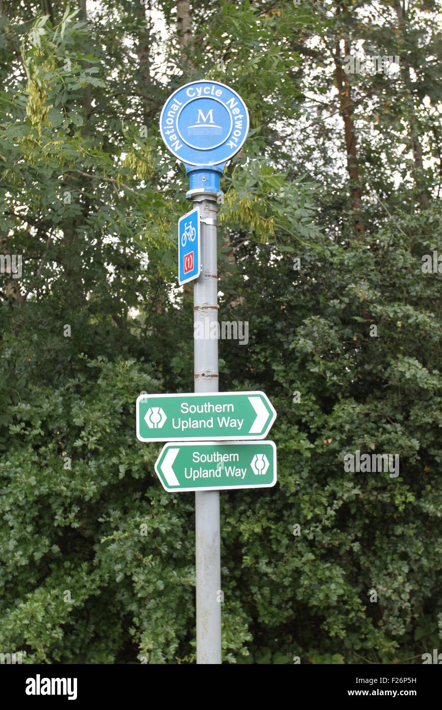 Signs for Southern Upland Way Melrose Scotland September 2015 Stock ...