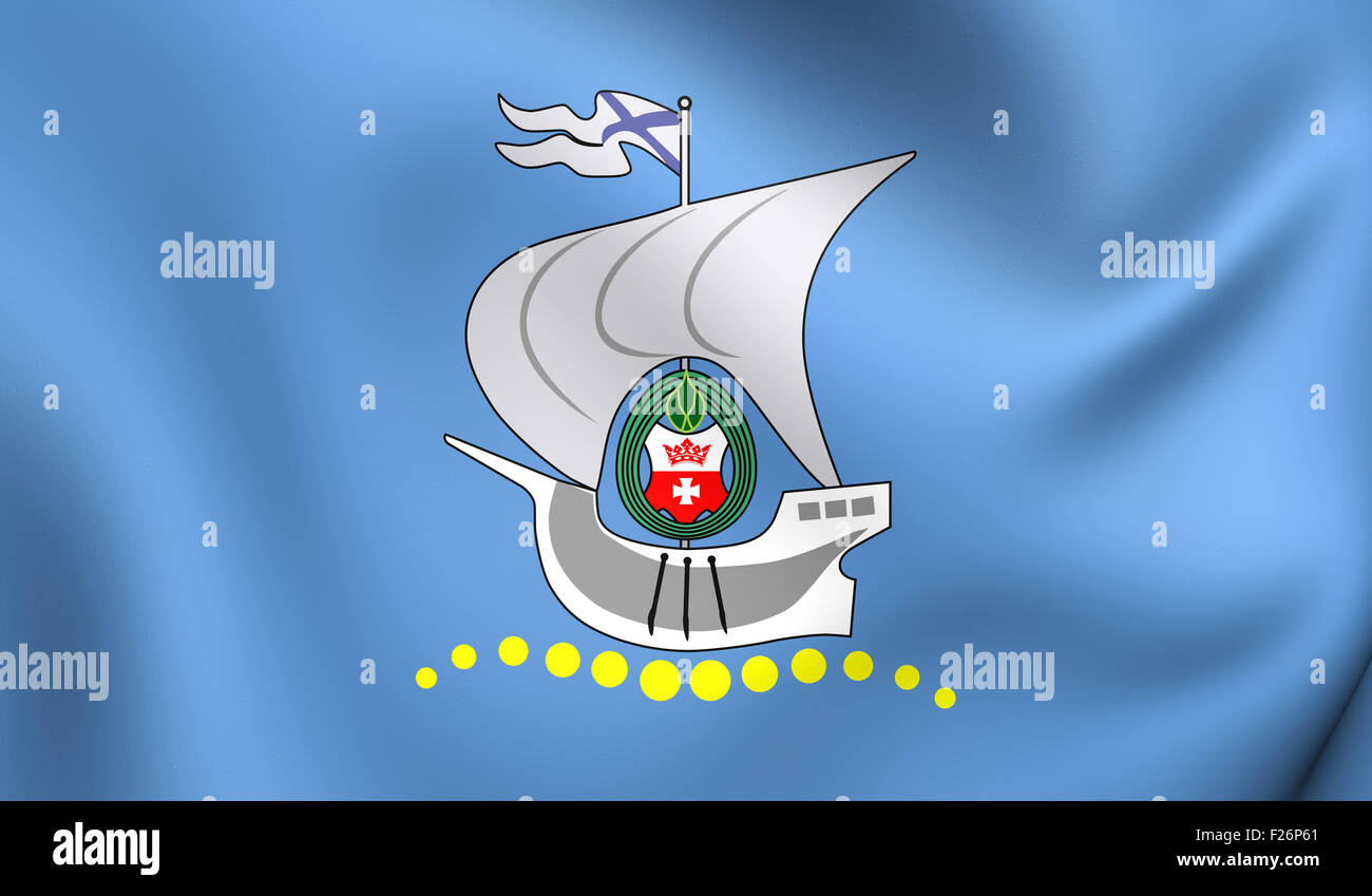 3D Flag of Kaliningrad, Russia. Close Up Stock Photo - Alamy