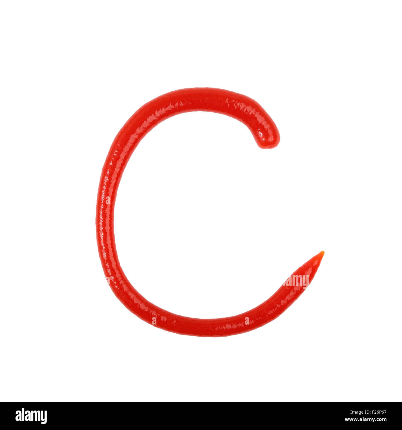 Ketchup Small Letter C Stock Photo - Alamy