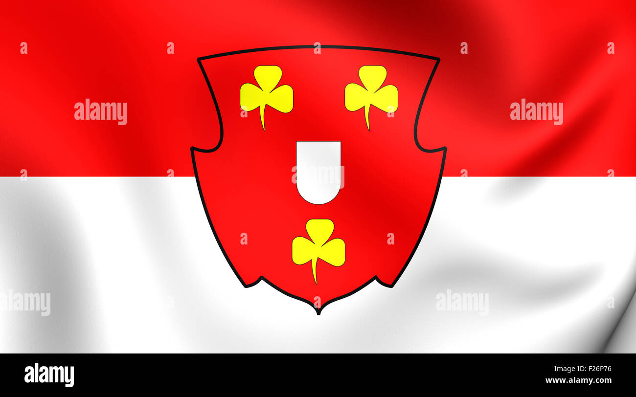 3D Flag of Kleve City, Germany. Close Up Stock Photo - Alamy