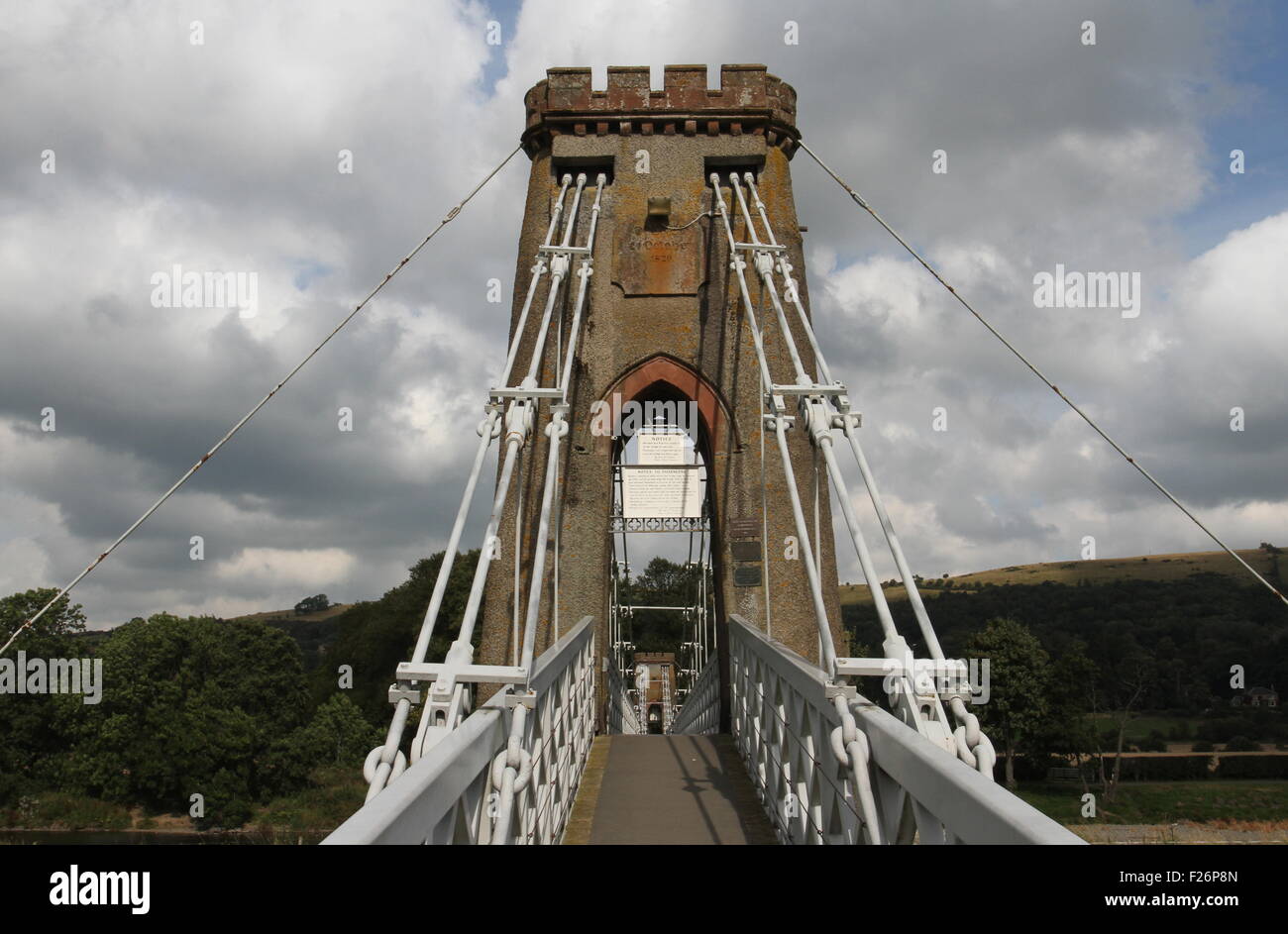 Chain Bridge over River Tweed Melrose Scotland September 2015 Stock ...