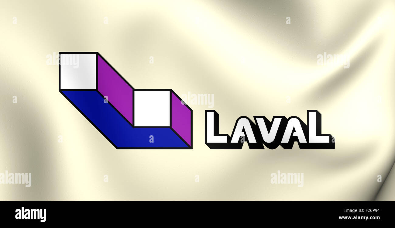 3D Flag of Laval City, Canada. Close Up Stock Photo - Alamy