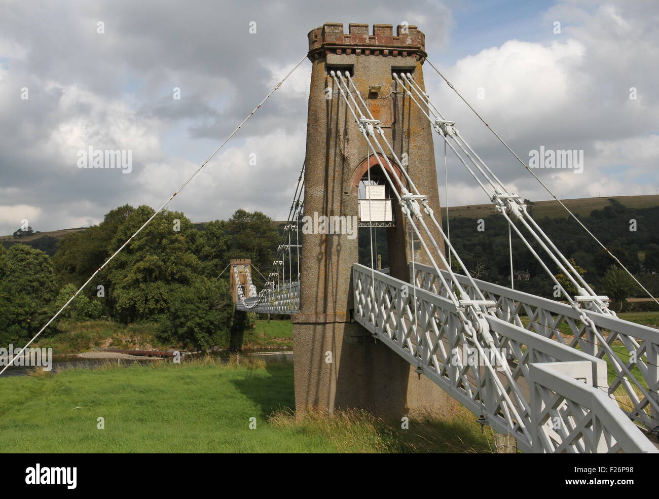 Chain Bridge over River Tweed Melrose Scotland September 2015 Stock ...
