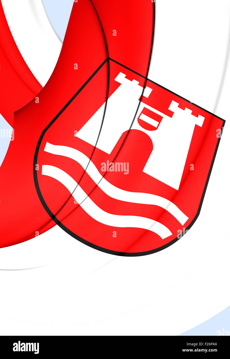 3D Flag of Linz City, Austria. Close Up Stock Photo - Alamy