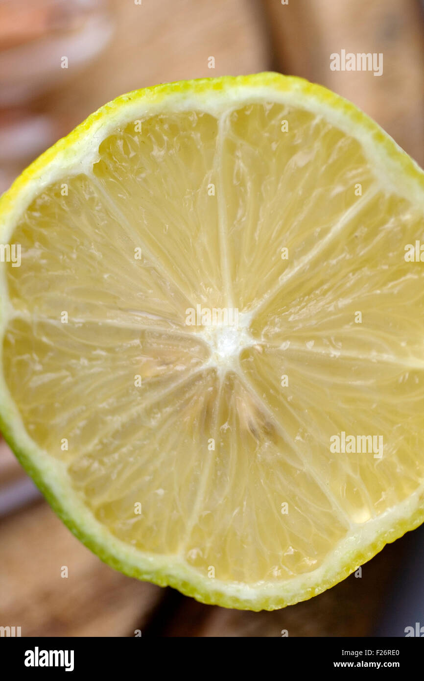 Photo of a fresh half lemon Stock Photo - Alamy