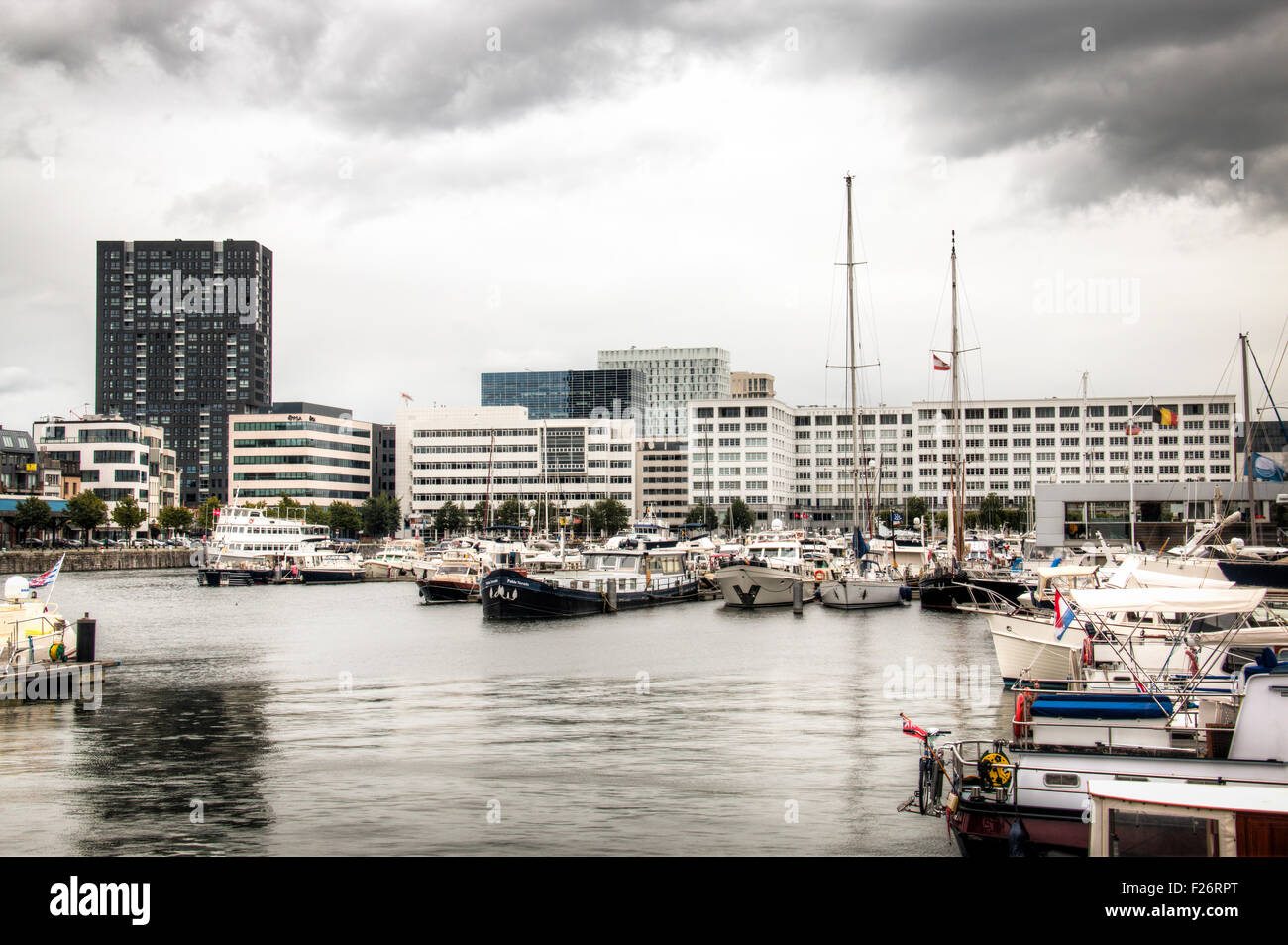 Yacht harbour in the city of Antwerp Stock Photo - Alamy