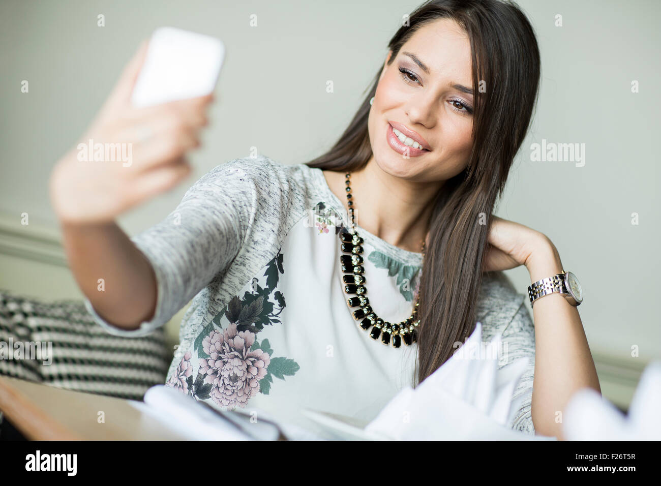 Selfie woman face hi-res stock photography and images - Alamy