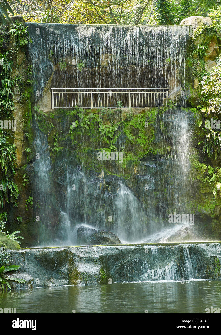 KUALA LUMPUR, MALAYSIA - NOVEMBER 16: Artificial waterfall on November ...