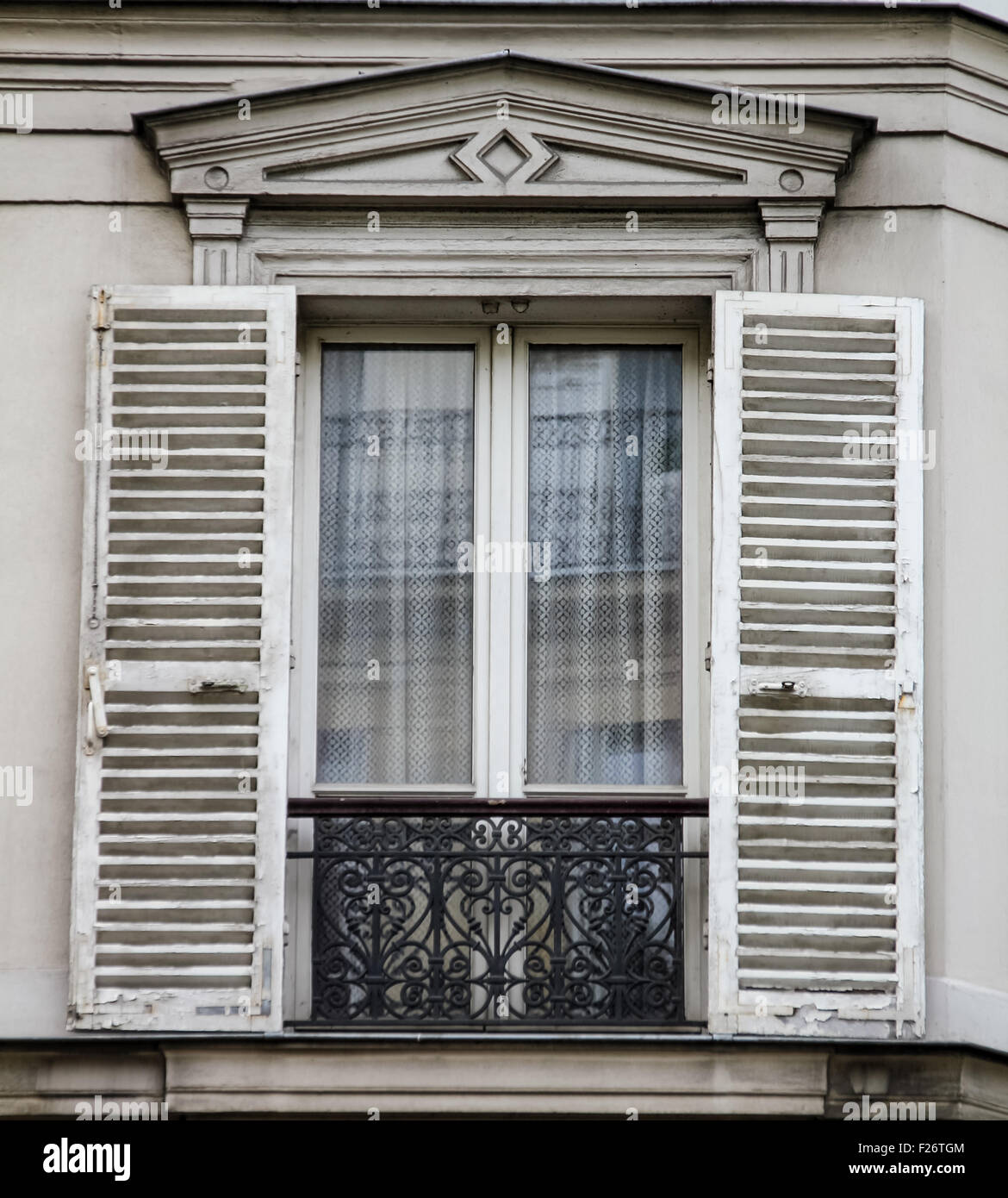 Traditional window from Paris, France Stock Photo - Alamy