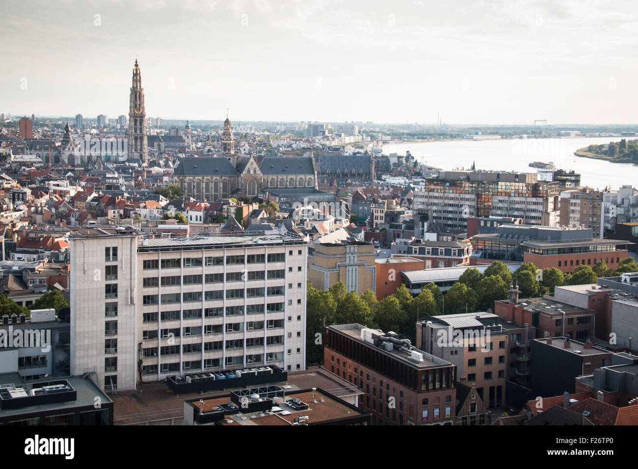 The skyline of Antwerp, Belgium Stock Photo - Alamy