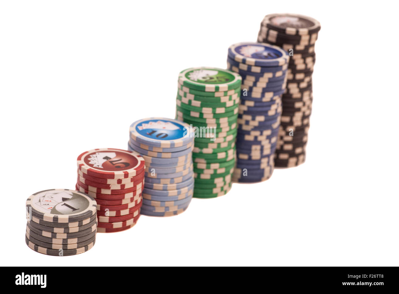 Stack of casino chips isolated on white background Stock Photo - Alamy