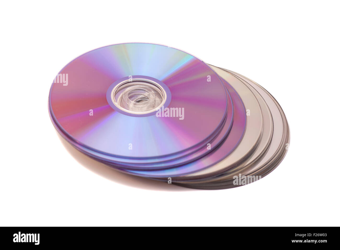 Stack of cd roms. CD & DVD disk on white background Stock Photo - Alamy