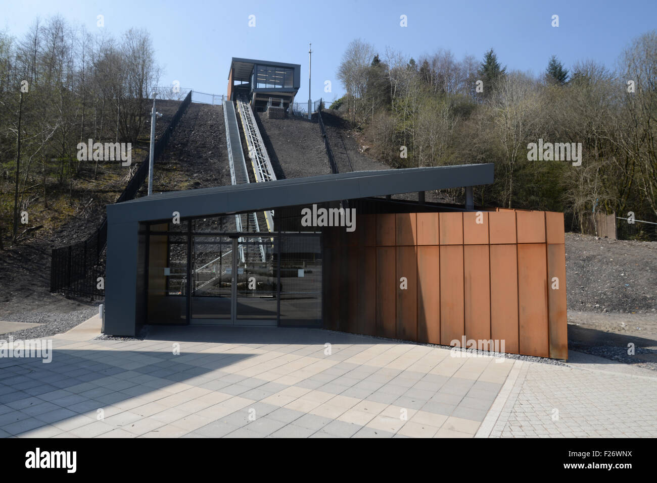 The new funicular cliff railway installed on the site of the old Ebbw ...
