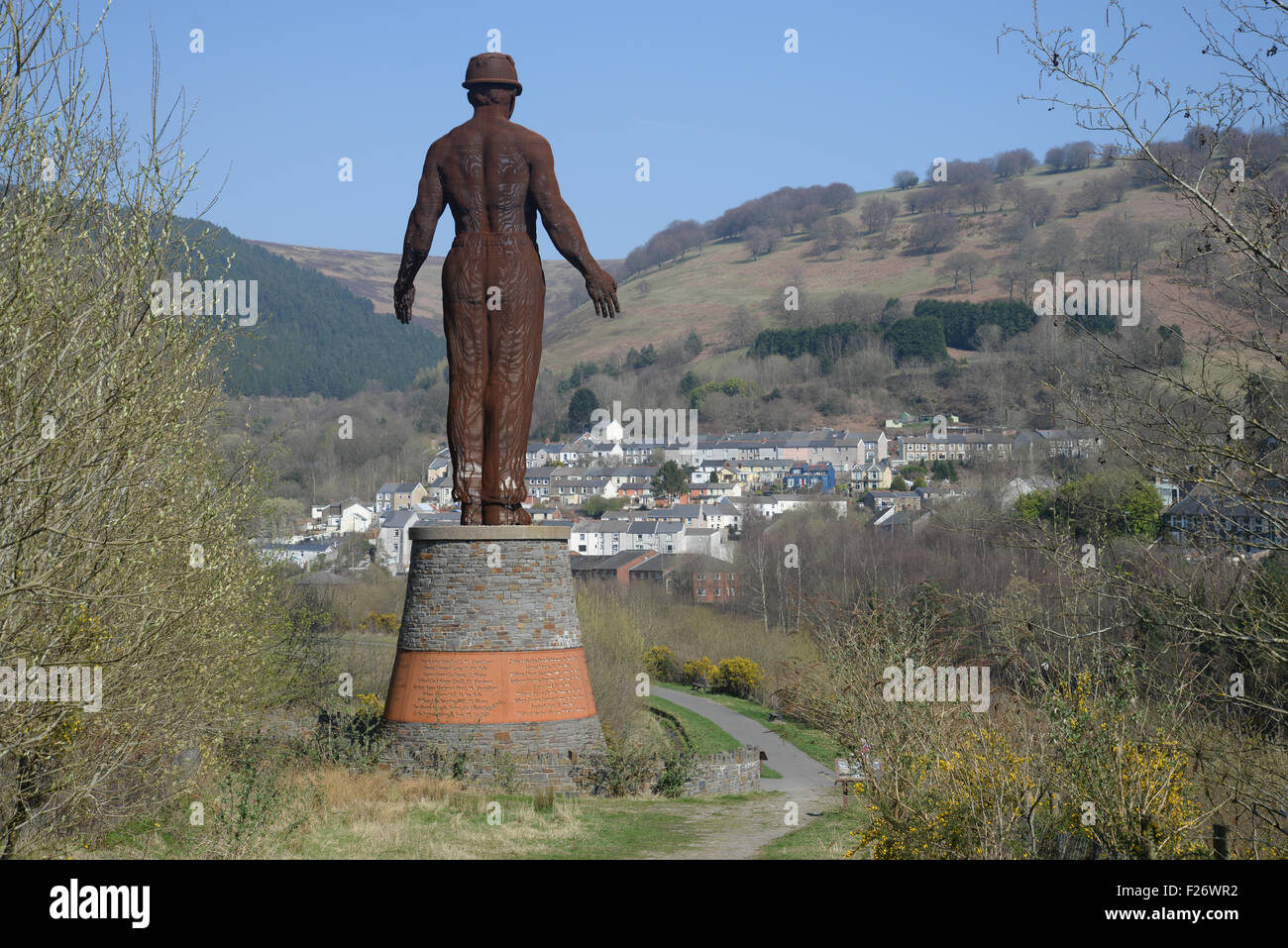 2nd February 2015 A monument to a tragic mining disaster in the welsh ...