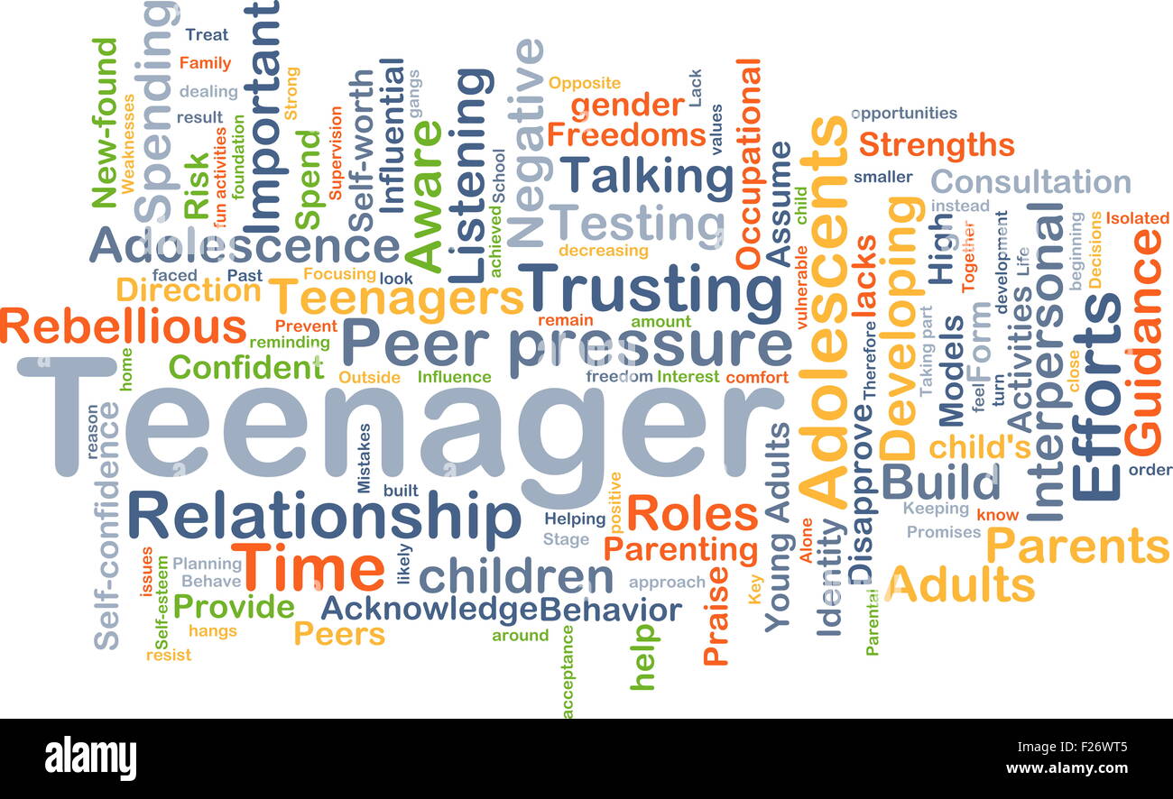 Background concept wordcloud illustration of teenager Stock Photo - Alamy