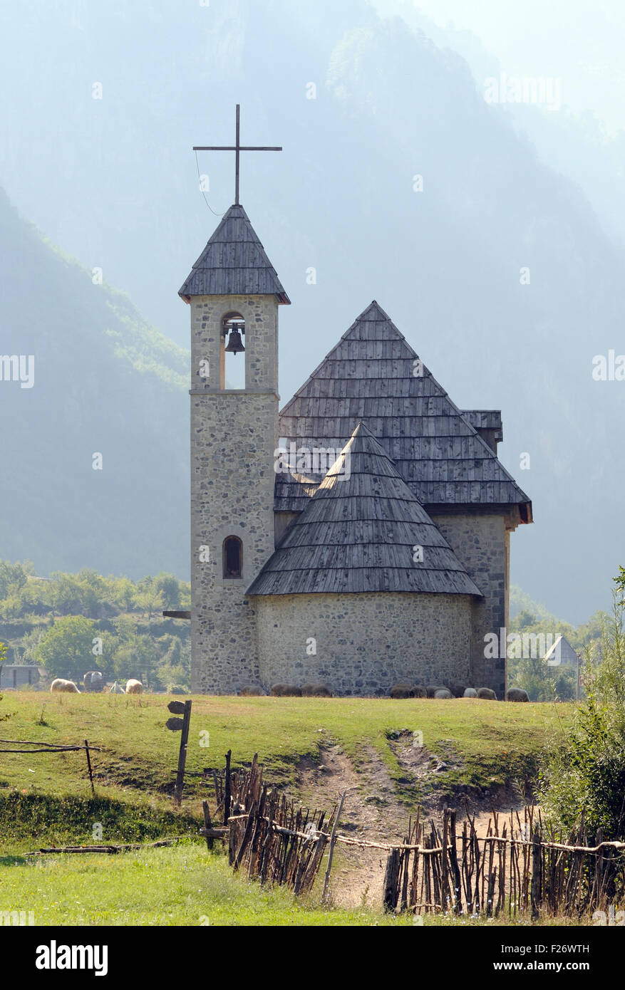 The nineteenth century Roman Catholic church in Theth. Theth, Thethi ...