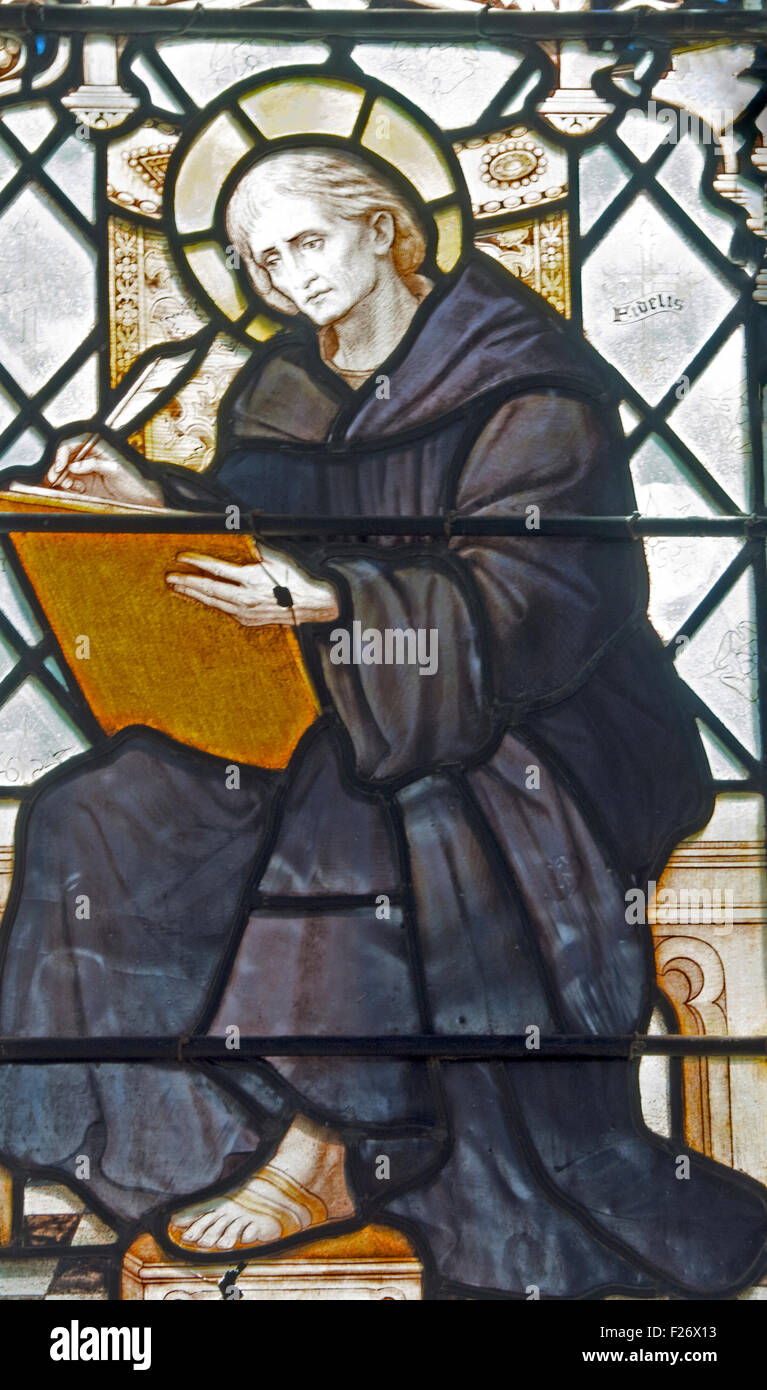 NORFOLK; BLAKENEY; ST. NICHOLAS' CHURCH; THE VENERABLE BEDE STAINED ...