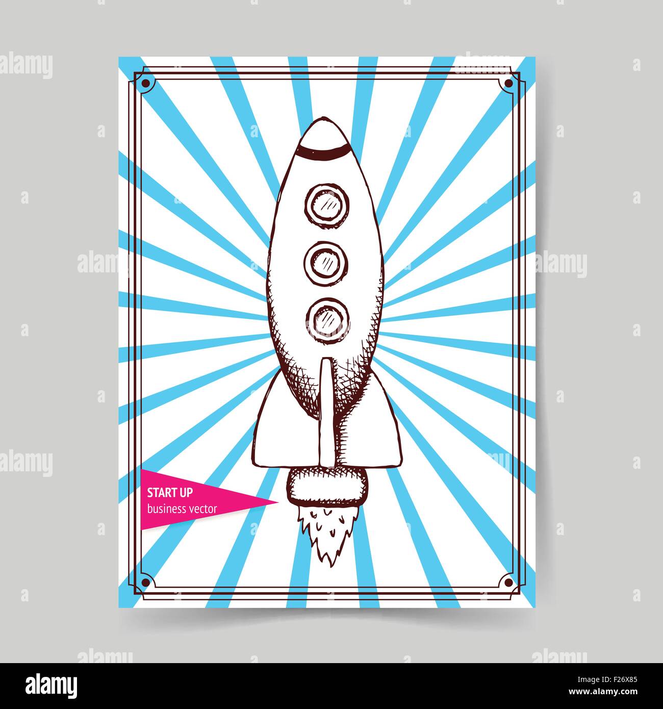 Sketch rocket in vintage style, vector poster Stock Vector Image & Art ...