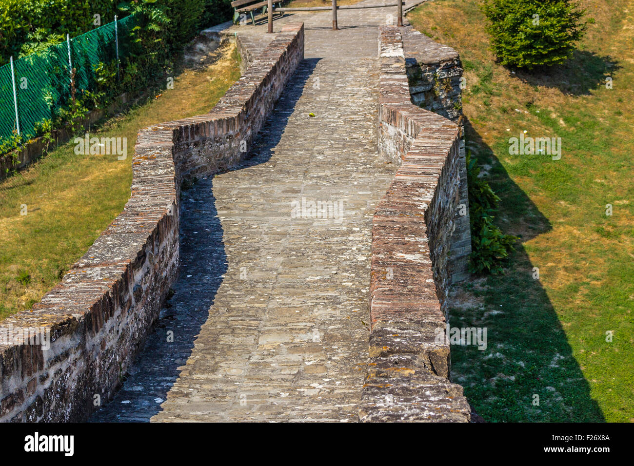 The humpback of bridge of San Donato in Modigliana in Italy reminds of ...