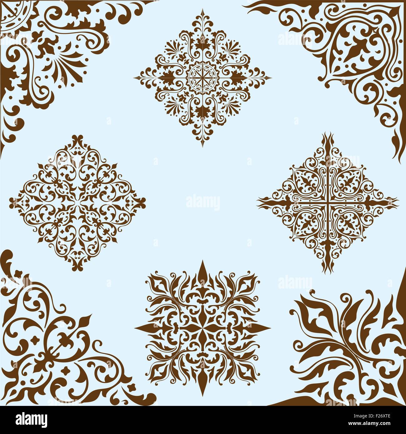 Corner set is on the blue Stock Vector Image & Art - Alamy