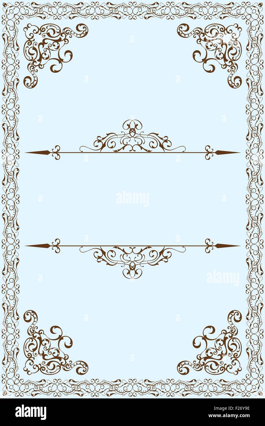 Victorian frame is on blue Stock Vector Image & Art - Alamy