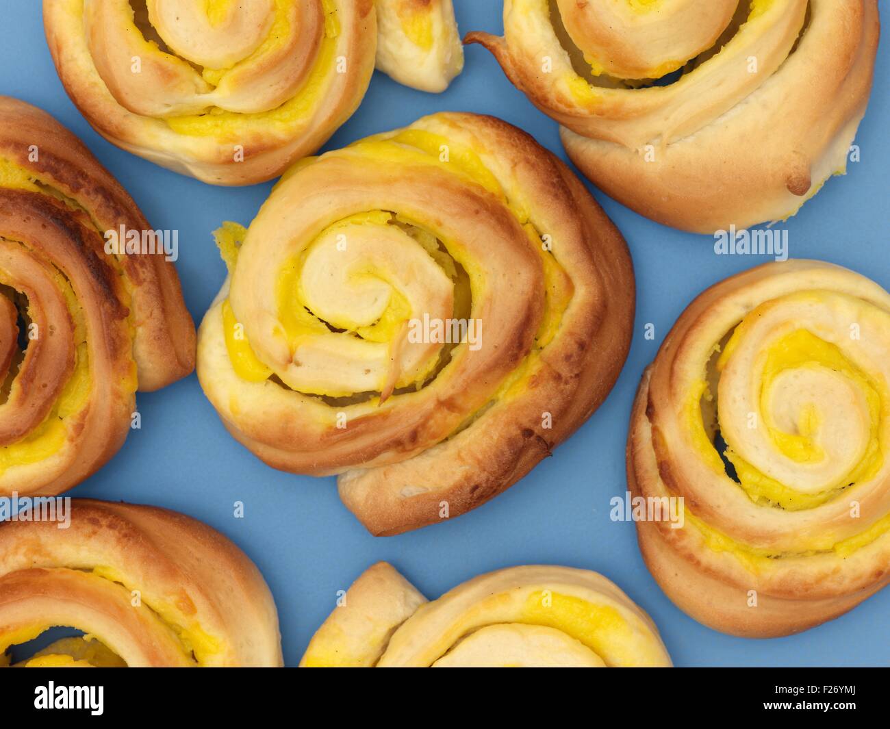 A close up shot of pastry custard scrolls Stock Photo - Alamy